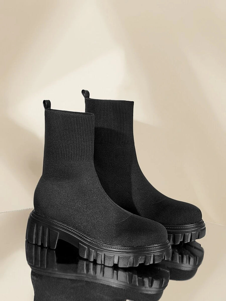 Black Platform Sock Boots – Baby Couture