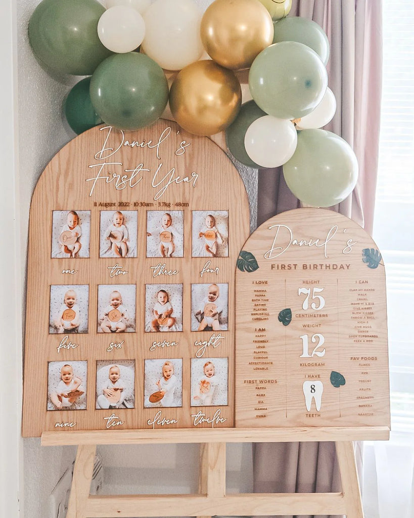 First Birthday Milestone Board – Baby Couture