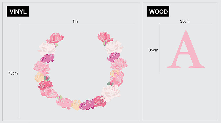 Flower Wreath Monogram Wall Art – Baby Couture